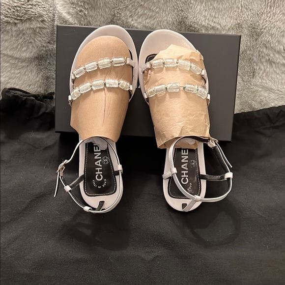 CHANEL | Shoes | Chanel White Sandals | Poshmark